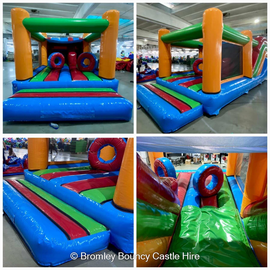 Activity Obstacle Bouncy Castle & Slide 3 in 1 - Bouncy Castles, Soft ...